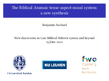 (PDF) The Biblical Aramaic tense-aspect-mood system: a new synthesis