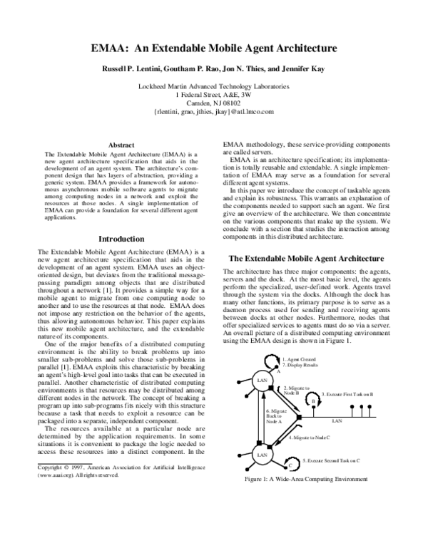 (PDF) EMAA: An Extendable Mobile Agent Architecture