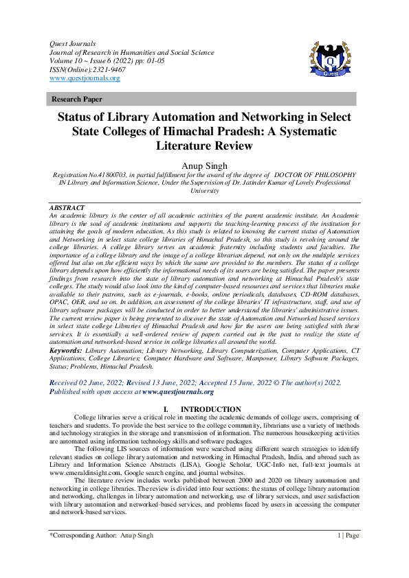 (PDF) Status of Library Automation and Networking in Select State ...