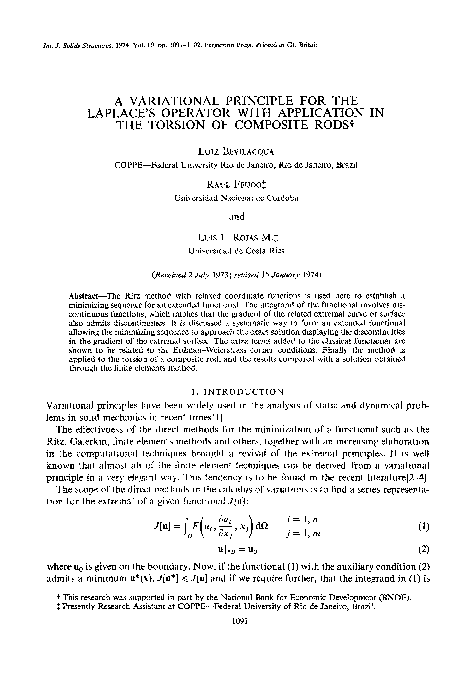 (PDF) A variational principle for the laplace's operator with application in the torsion of ...