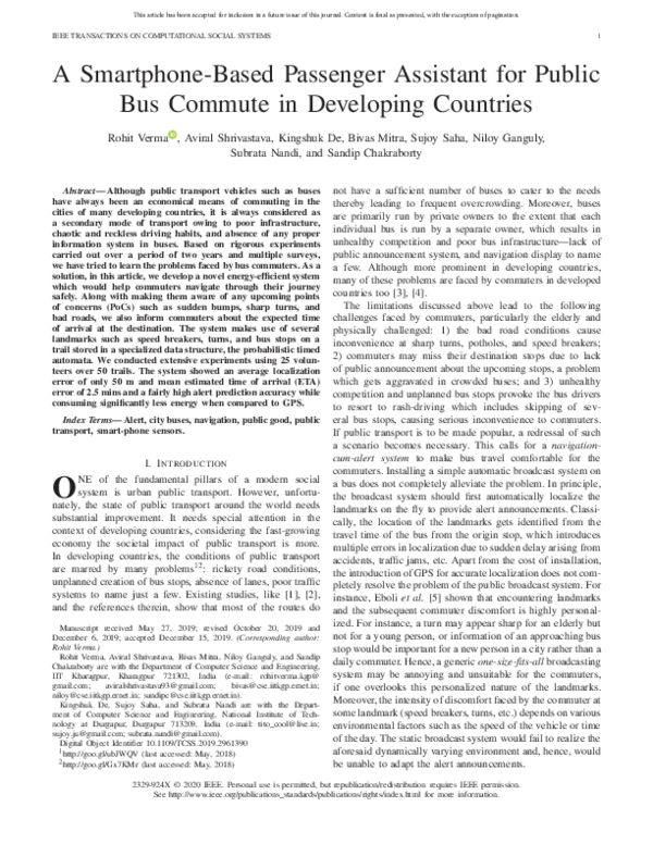 (PDF) A Smartphone-Based Passenger Assistant for Public Bus Commute in ...