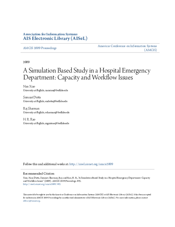 (PDF) A Simulation Based Study in a Hospital Emergency Department ...