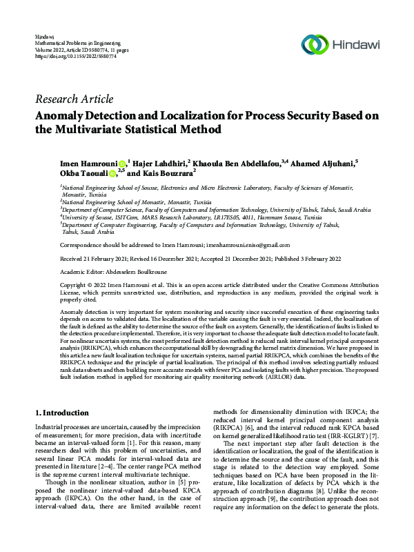 (PDF) Anomaly Detection and Localization for Process Security Based on ...