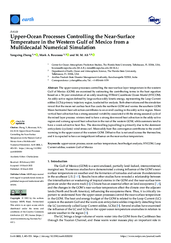 (PDF) Upper-Ocean Processes Controlling the Near-Surface Temperature in ...