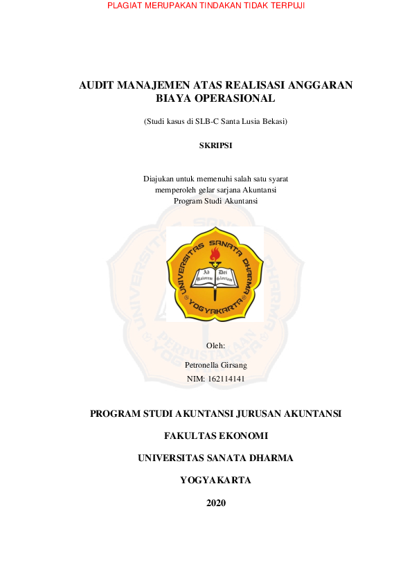 (PDF) Audit manajemen atas realisasi anggaran biaya operasional (studi ...
