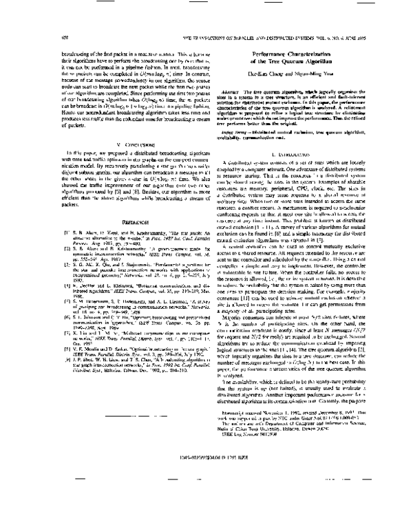 (PDF) Performance characterization of the tree quorum algorithm