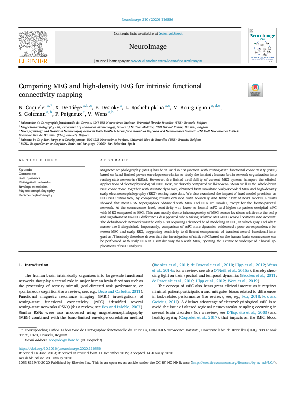 (PDF) Comparing MEG and high-density EEG for intrinsic functional ...
