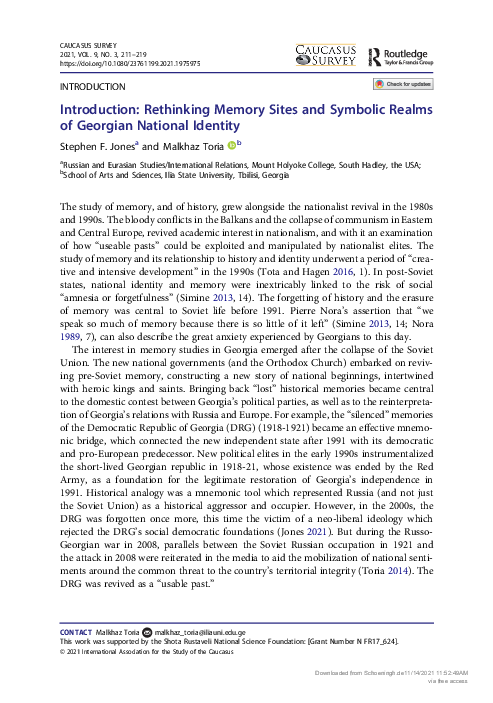 (PDF) Rethinking Memory Sites and Symbolic Realms of Georgian National ...