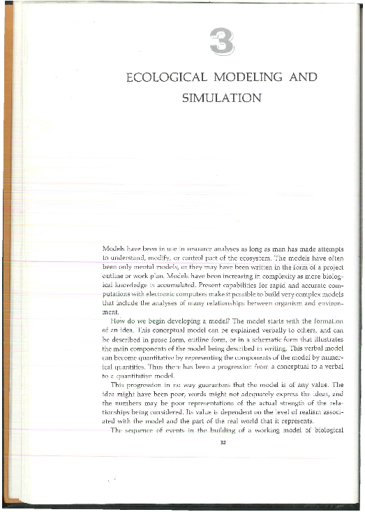 (PDF) Ecological Modeling and Simulation