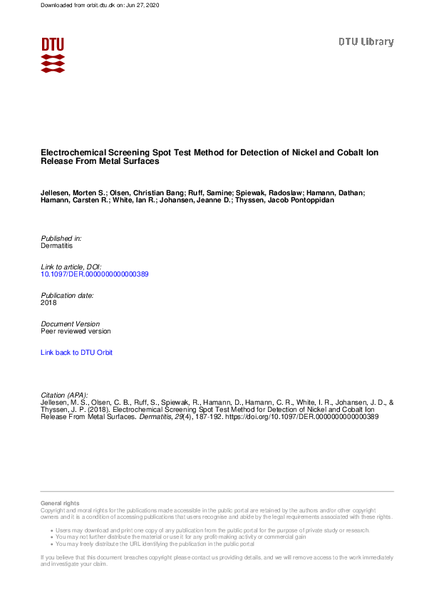 (PDF) Electrochemical Screening Spot Test Method for Detection of ...