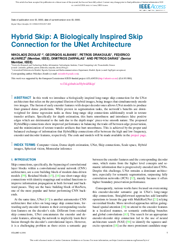 (PDF) Hybrid Skip: A Biologically Inspired Skip Connection for the UNet ...
