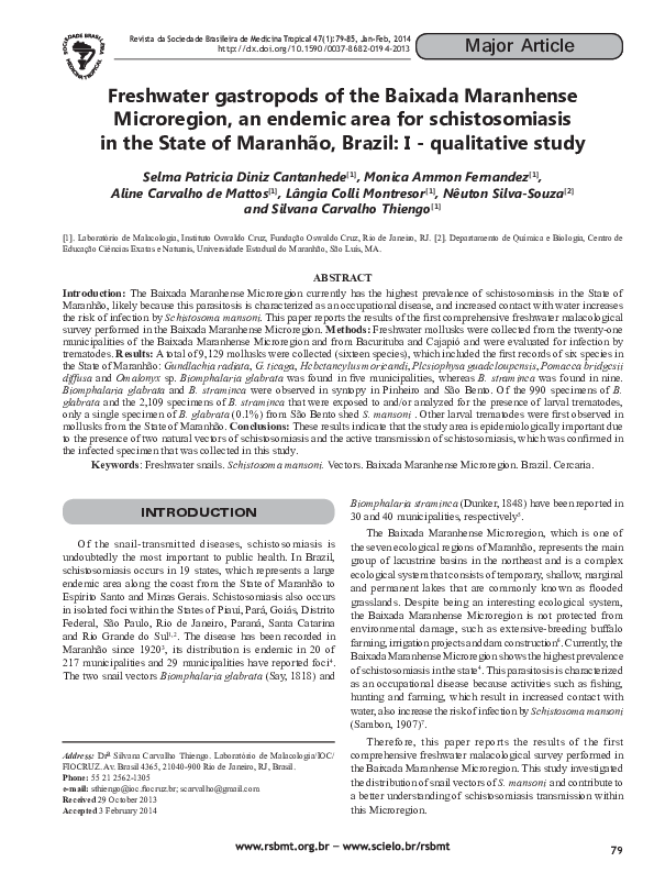 (PDF) Freshwater gastropods of the Baixada Maranhense Microregion, an ...