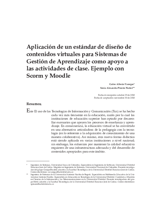 (PDF) Aplicación De Un Estándar De Diseño De Contenidos Virtuales Para ...