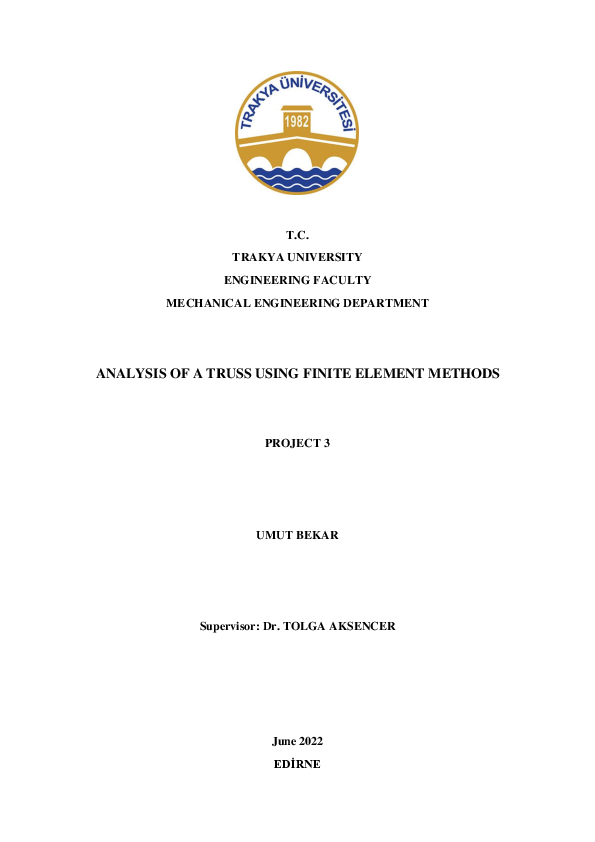 Pdf Analysis Of A Truss Using Finite Element Methods