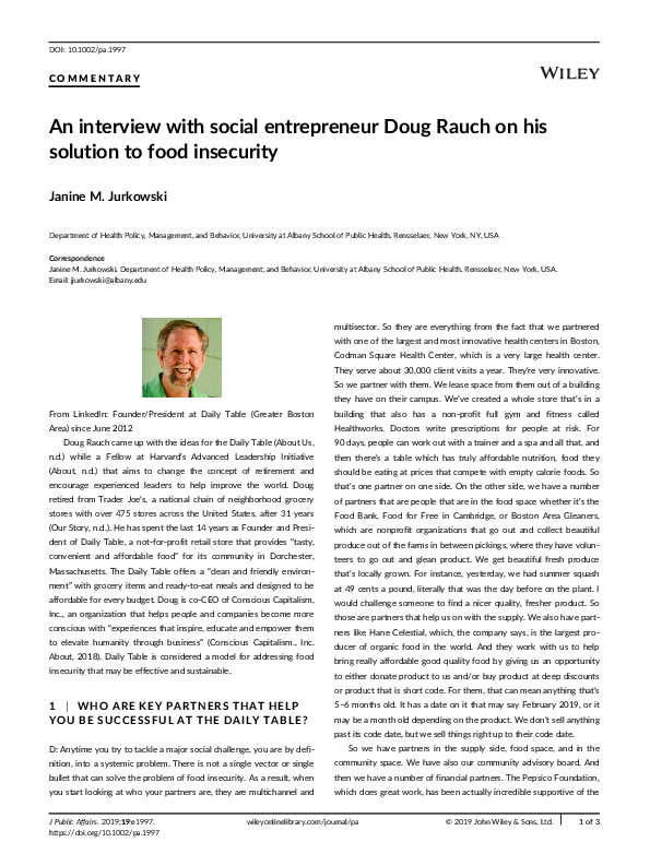 An interview with social entrepreneur Doug Rauch on his solution to ...