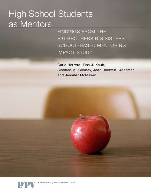 (PDF) High School Students as Mentors: Findings from the Big Brothers Big Sisters School-Based ...