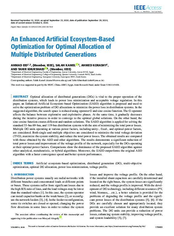 (PDF) An Enhanced Artificial Ecosystem-Based Optimization for Optimal Allocation of Multiple ...