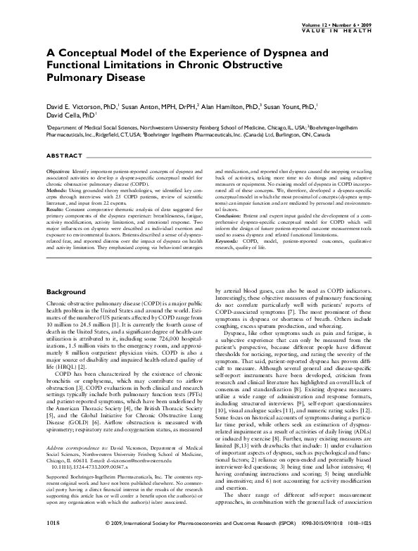 (PDF) A Conceptual Model of the Experience of Dyspnea and Functional ...