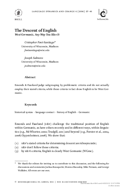 (PDF) The Descent of English