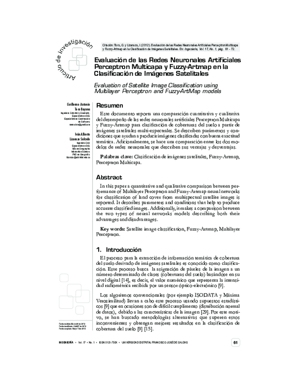 Evaluation Of Satellite Image Classification Using Multilayer