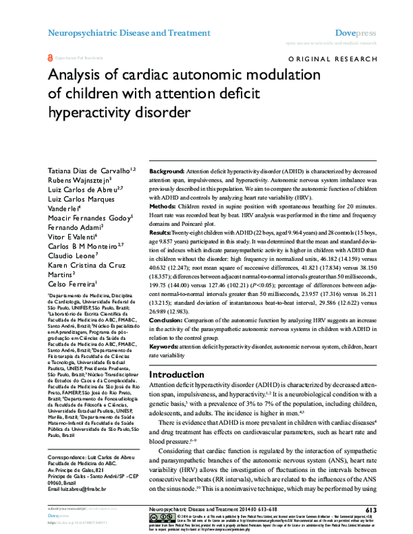 (PDF) Analysis of cardiac autonomic modulation of children with ...