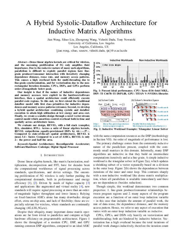 (PDF) A Hybrid Systolic-Dataflow Architecture for Inductive Matrix Algorithms