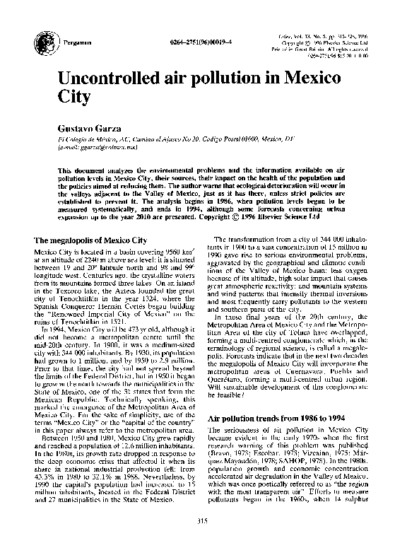 (PDF) Uncontrolled air pollution in Mexico City