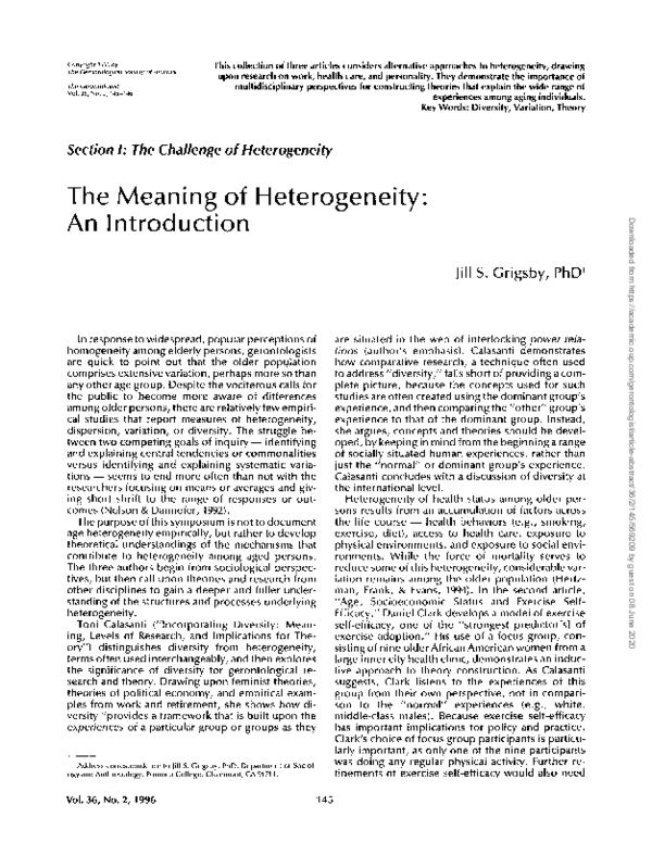 (PDF) The Meaning of Heterogeneity: An Introduction