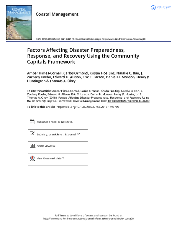 (PDF) Factors Affecting Disaster Preparedness, Response, and Recovery ...