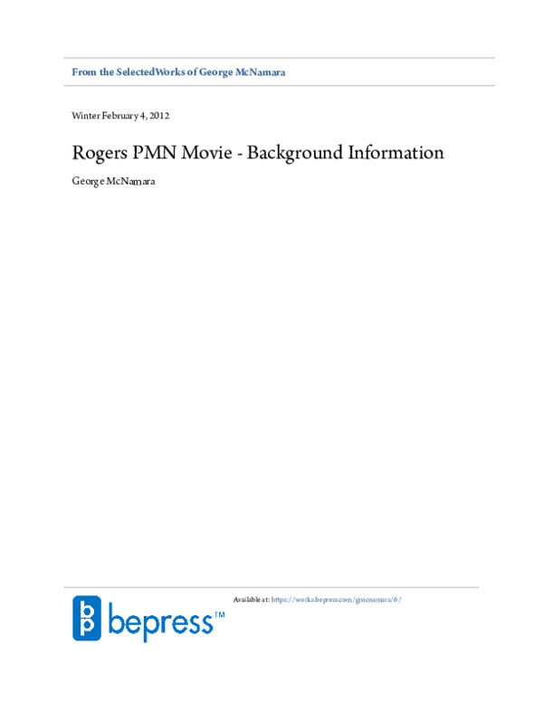 (PDF) Rogers PMN Movie - Background Information
