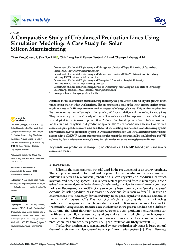 (PDF) A Comparative Study of Unbalanced Production Lines Using Simulation Modeling: A Case Study ...
