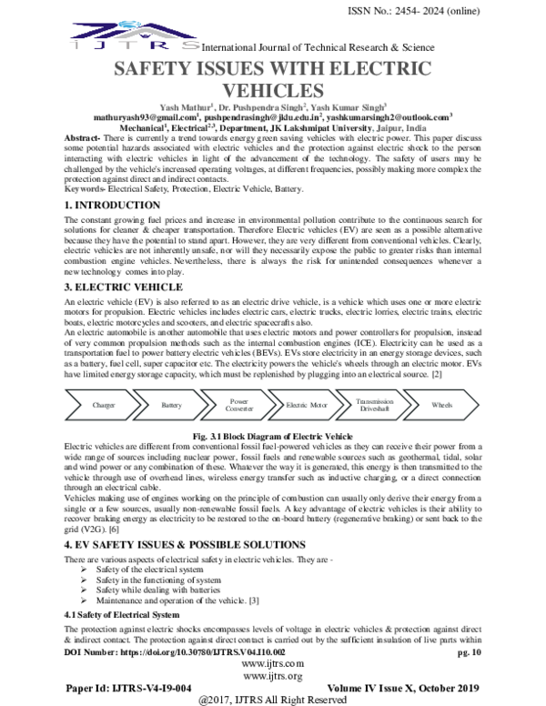 (PDF) Safety Issues with Electric Vehicles