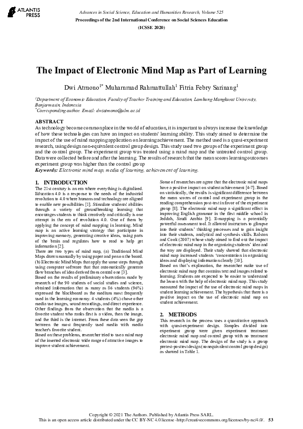(PDF) The Impact of Electronic Mind Map as Part of Learning