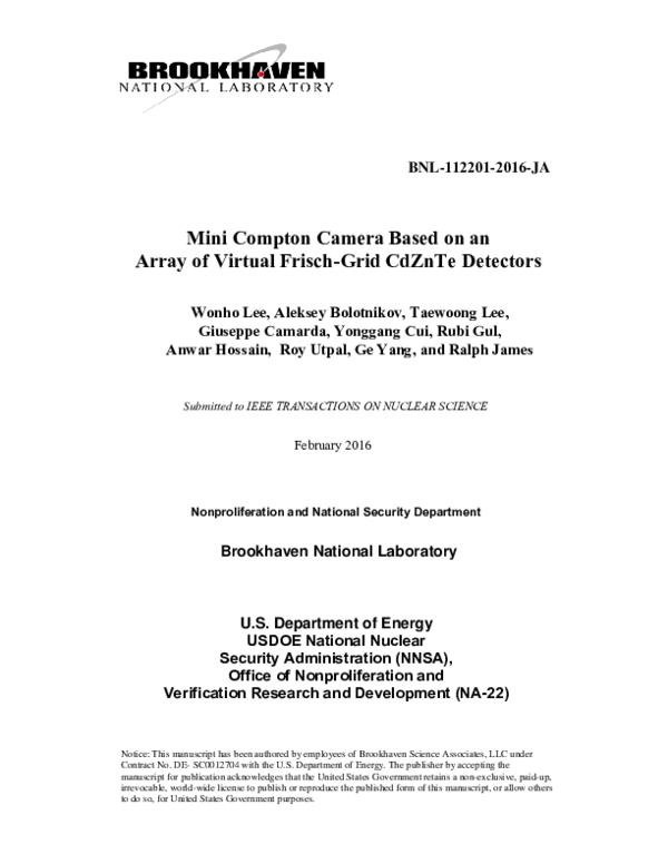 (PDF) Mini Compton Camera Based on an Array of Virtual Frisch-Grid CdZnTe Detectors