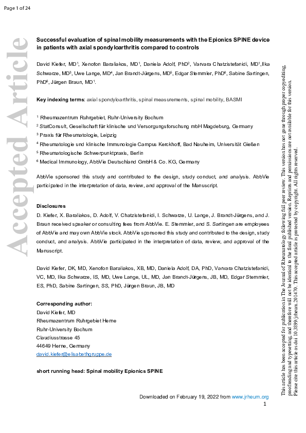 (PDF) Successful Evaluation of Spinal Mobility Measurements With the ...
