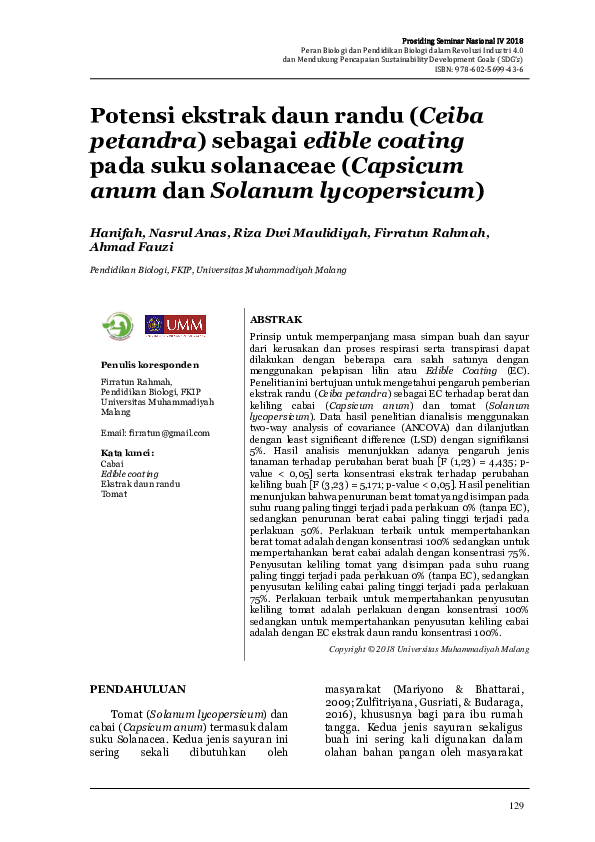(PDF) Potensi ekstrak daun randu (Ceiba petandra) sebagai edible ...