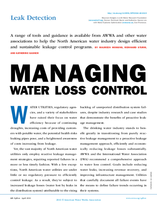 (PDF) Managing Water Loss Control | Reinhard Sturm - Academia.edu (PDF) Managing Water Loss Control | Reinhard Sturm - Academia.edu