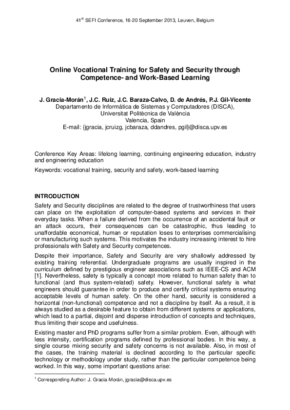 (PDF) Online Vocational Training for Safety and Security through ...