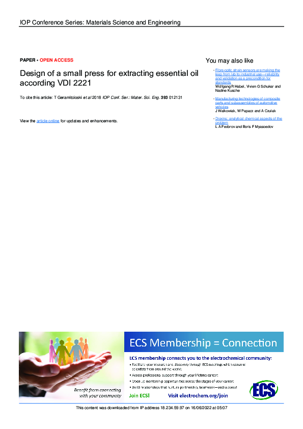 (PDF) Design of a small press for extracting essential oil according ...