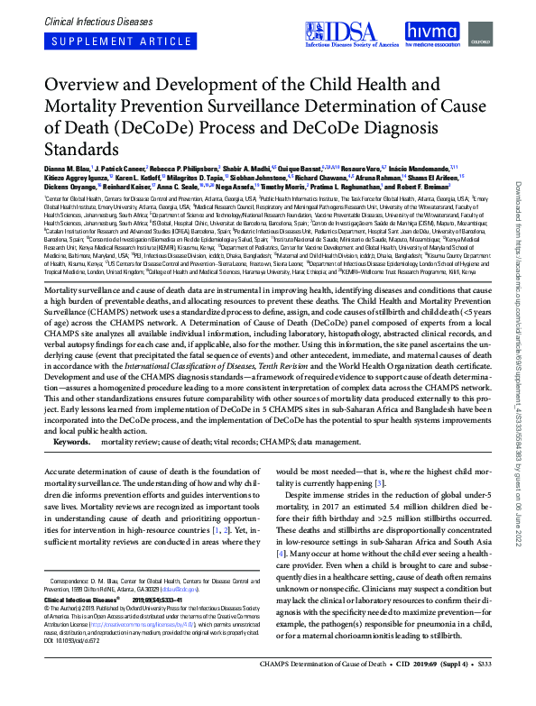 (PDF) Overview and Development of the Child Health and Mortality ...