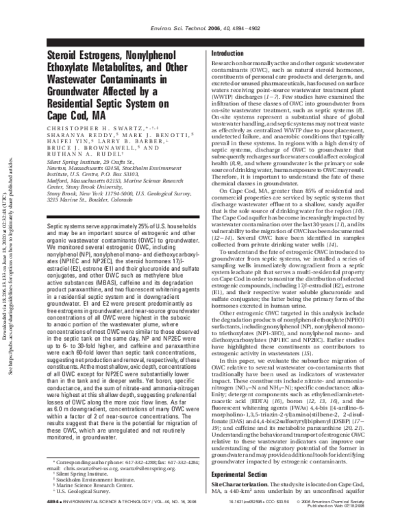 (PDF) Steroid Estrogens, Nonylphenol Ethoxylate Metabolites, and Other ...