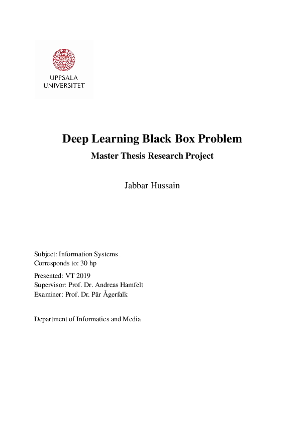 (PDF) Deep Learning Black Box Problem