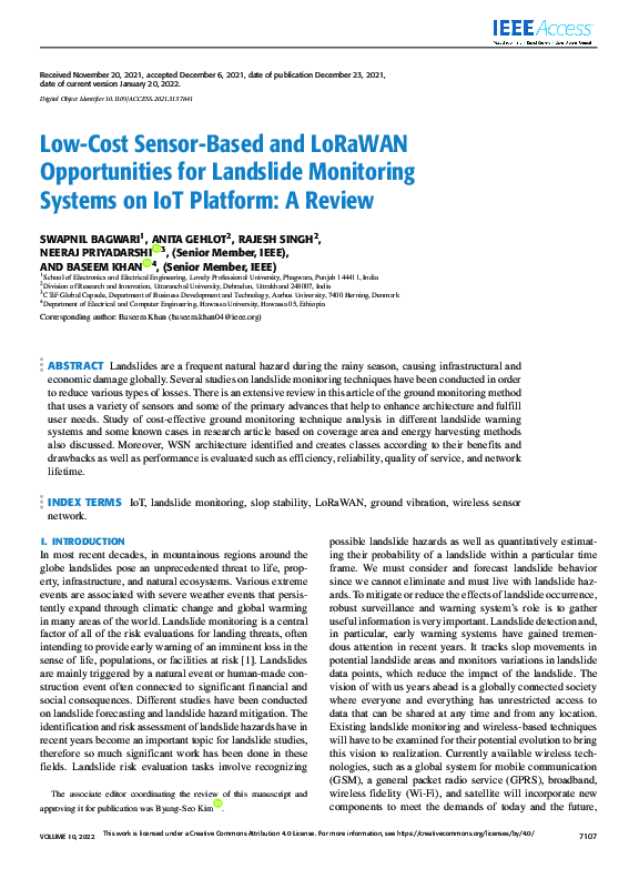 (PDF) Low-Cost Sensor-Based and LoRaWAN Opportunities for Landslide ...