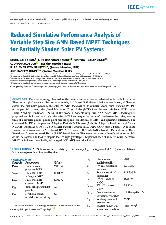 Pdf Reduced Simulative Performance Analysis Of Variable Step Size Ann
