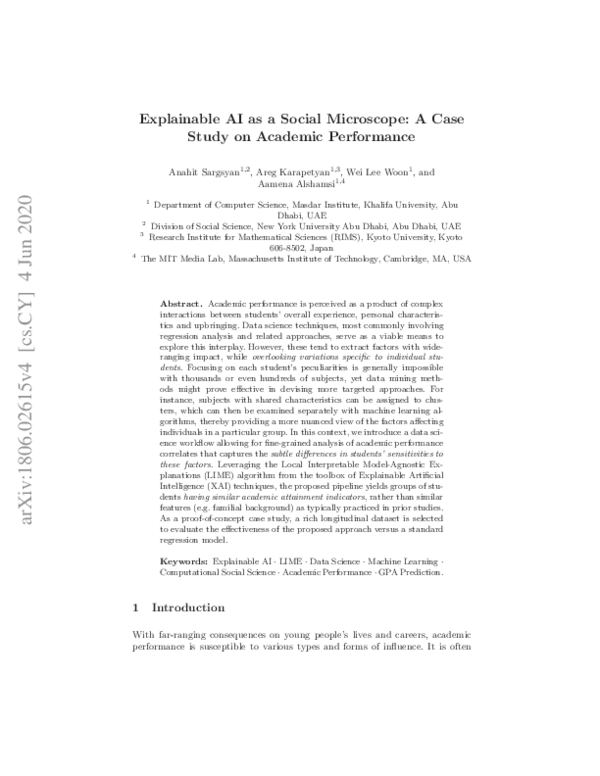 (PDF) Explainable AI as a Social Microscope: A Case Study on Academic ...