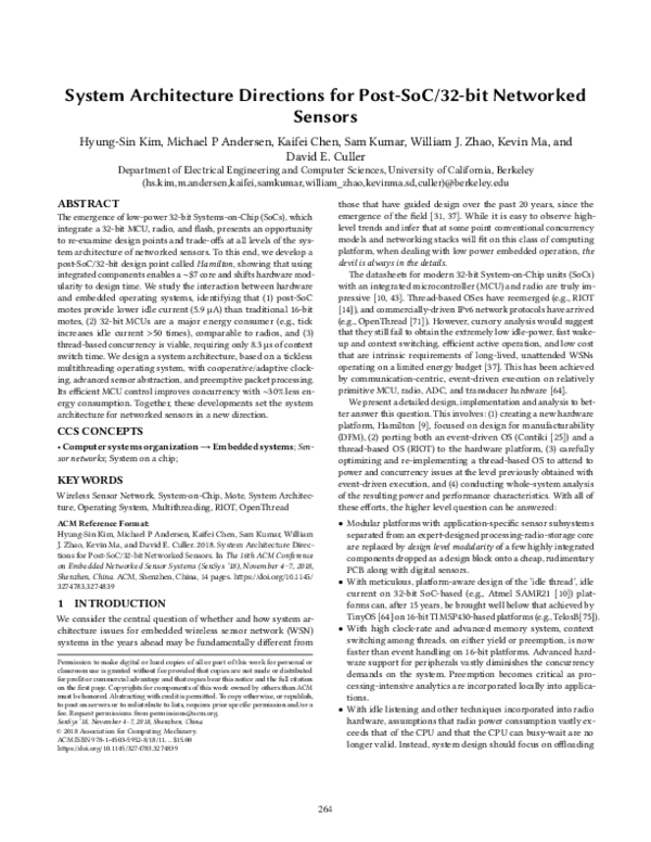 (PDF) System Architecture Directions for Post-SoC/32-bit Networked Sensors