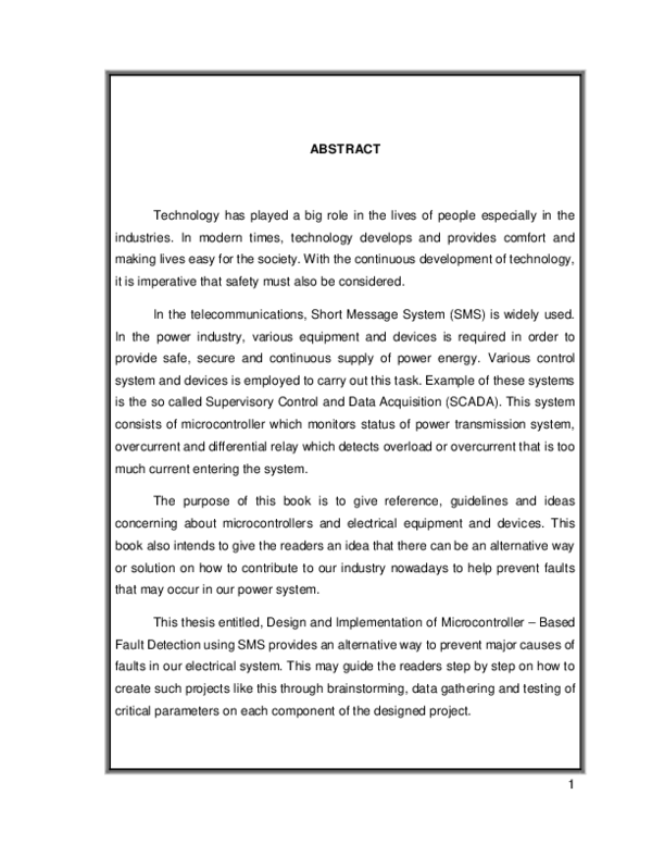 Pdf Microcontroller Based Fault Detection Using Sms