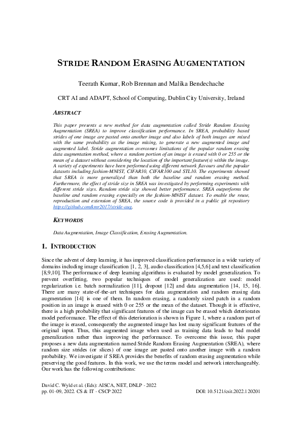 (PDF) STRIDE RANDOM ERASING AUGMENTATION