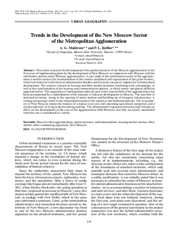 (PDF) Trends in the Development of the New Moscow Sector of the ...