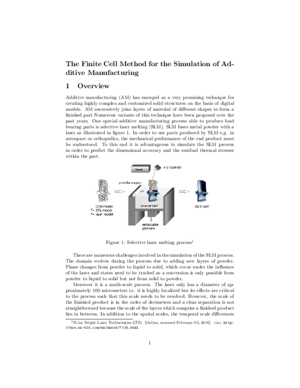 Pdf The Finite Cell Method For Simulation Of Additive Manufacturing